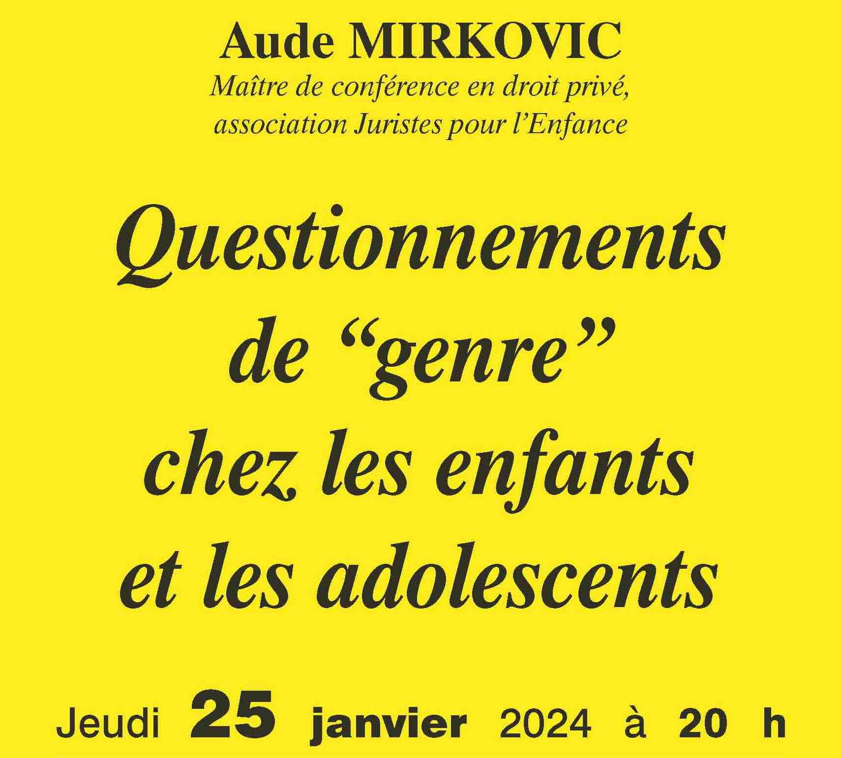 Conférence Aude Mirkovic à Dijon le 25 janvier 2024 - Le site des ...