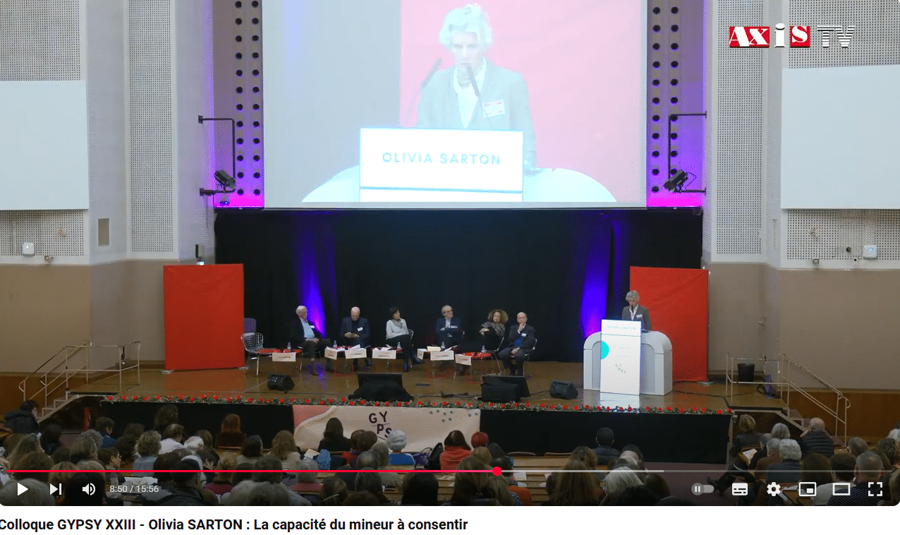 La capacité du mineur à consentir, par Olivia Sarton (intervention ...